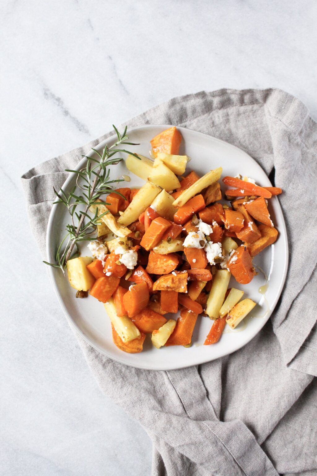 Roasted Vegetables with Honey and Goat Cheese - Wholly Nourished